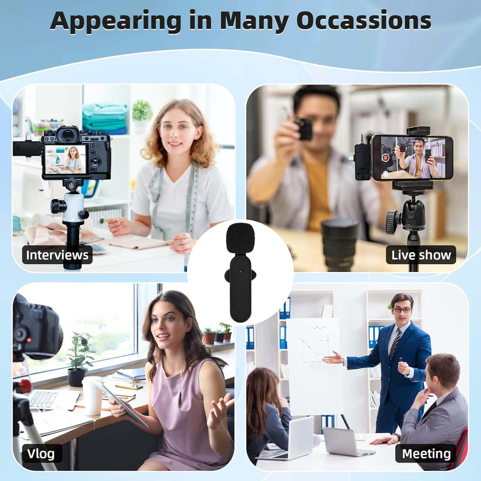 Lewinner Wireless Microphone 4Pcs, Three In One Receiver, Supports Maj ...