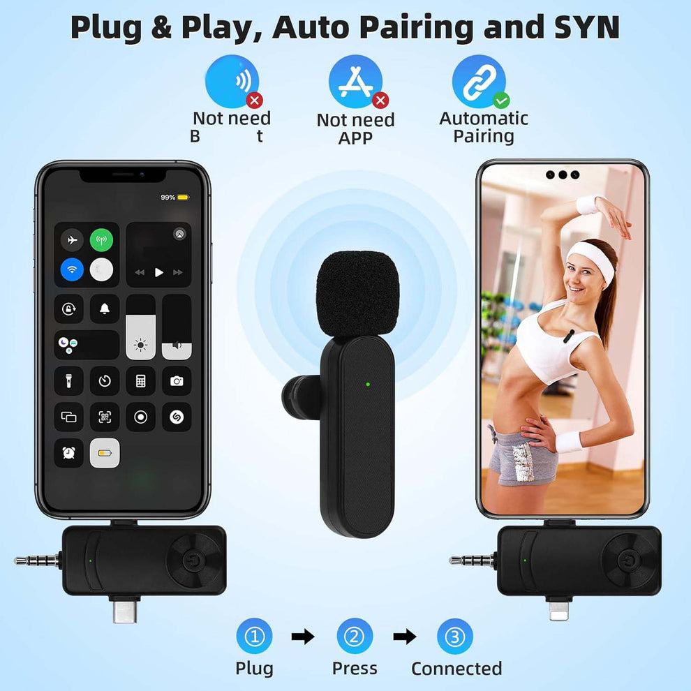 Lewinner Wireless Microphone 4Pcs, Three In One Receiver, Supports Maj ...